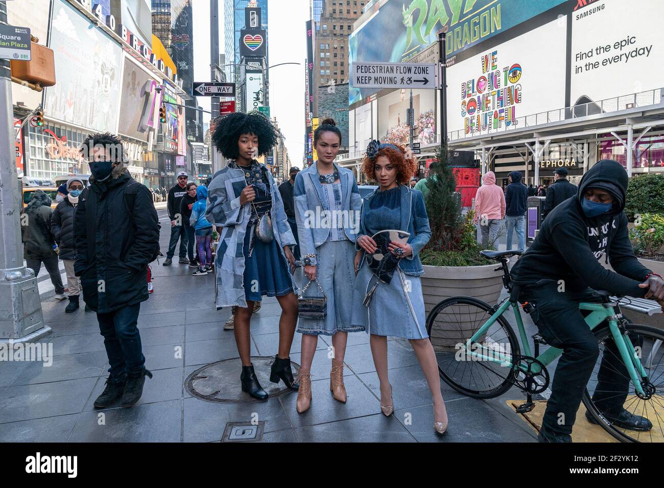 New York, United States. 13th Mar, 2021. Models show of Marina Gil ...