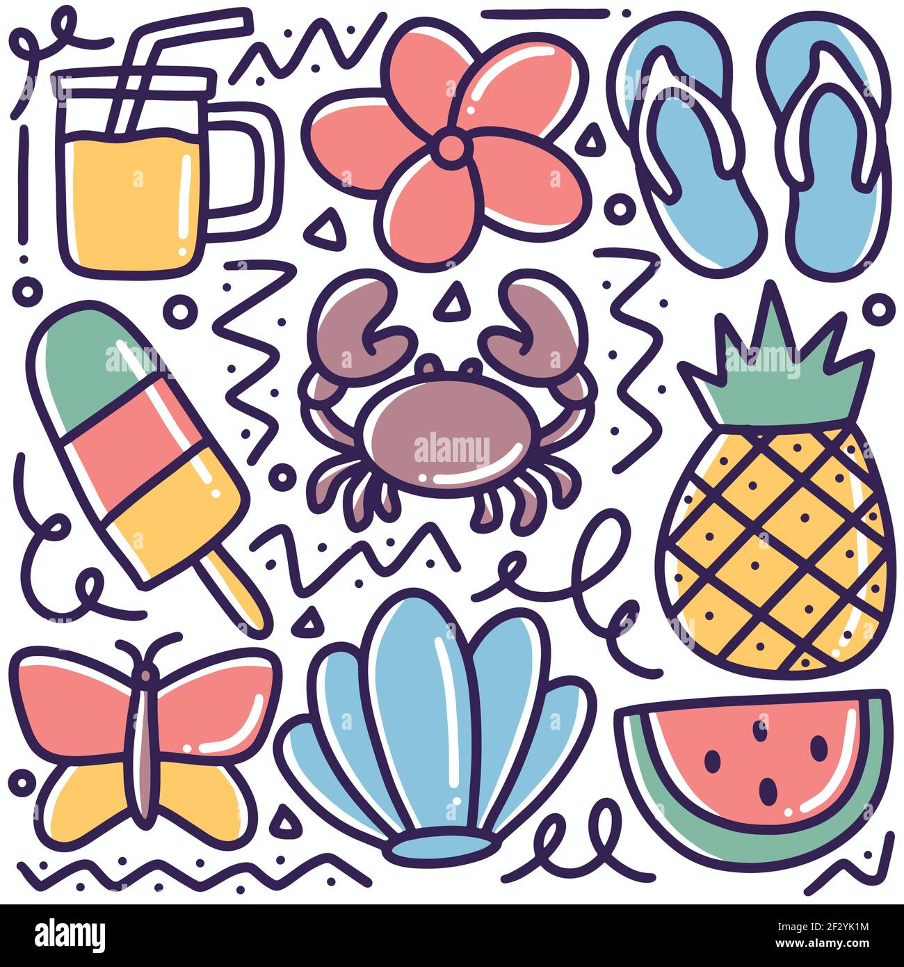 hand drawn beach doodle Stock Vector Image & Art - Alamy