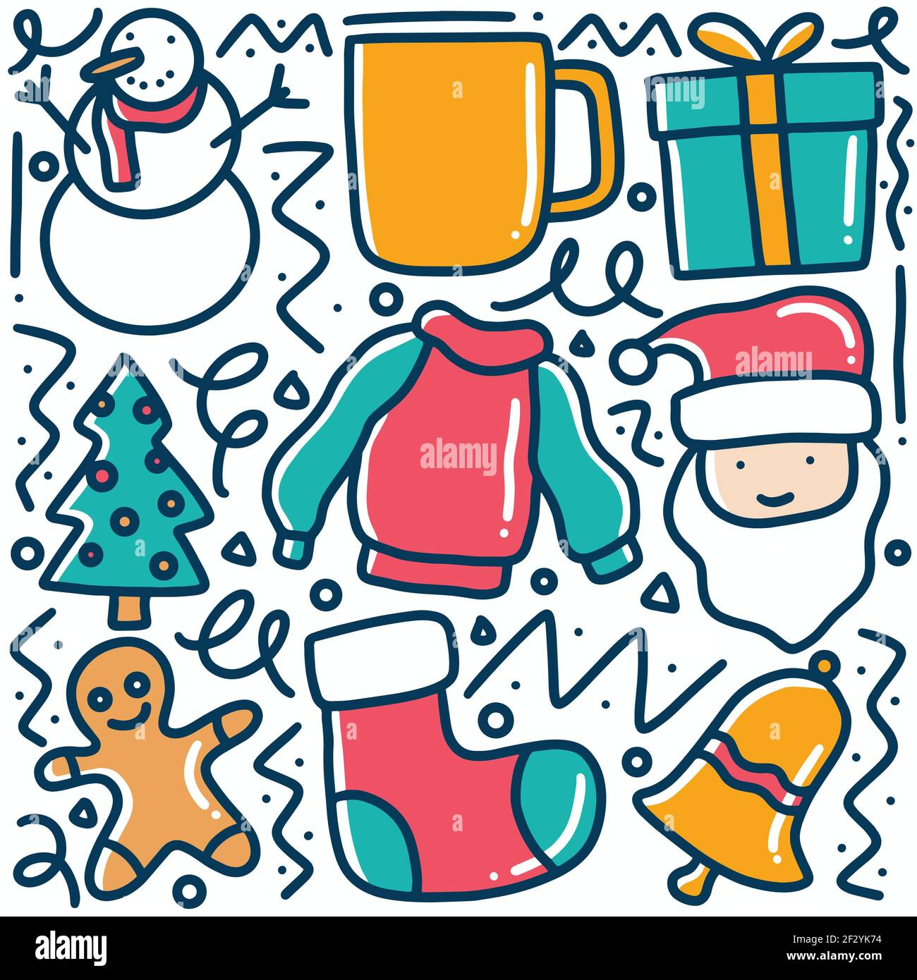 hand drawn winter collection doodle set Stock Vector Image & Art - Alamy