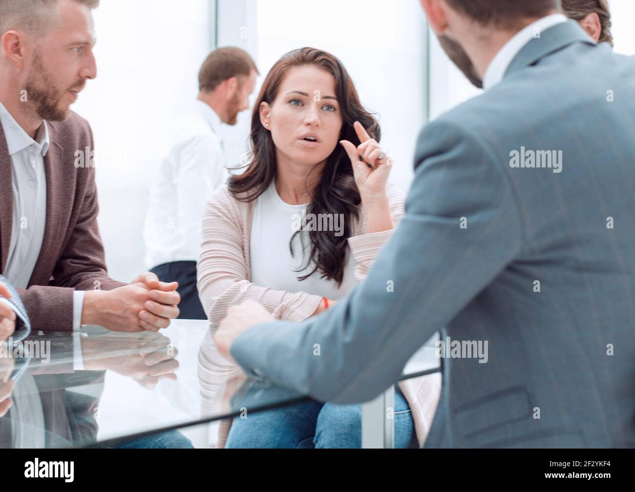 group of employees at a corporate business meeting Stock Photo - Alamy