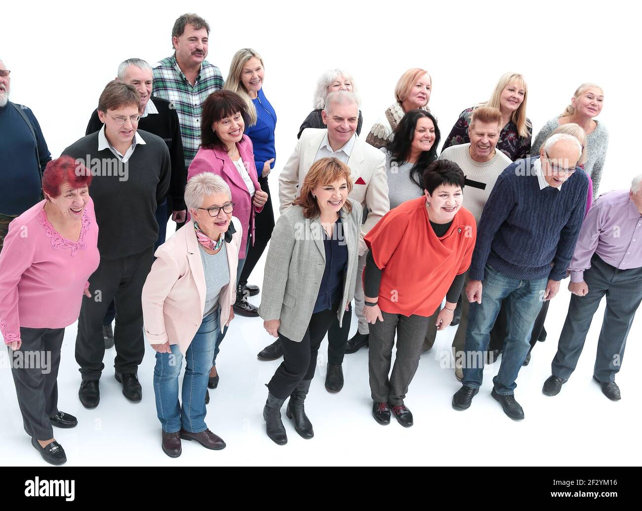 group of diverse people of retirement age standing together Stock Photo ...