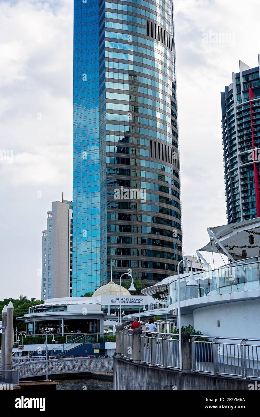 Brisbane, Queensland, Australia - March 2021: High rise towers above a ...