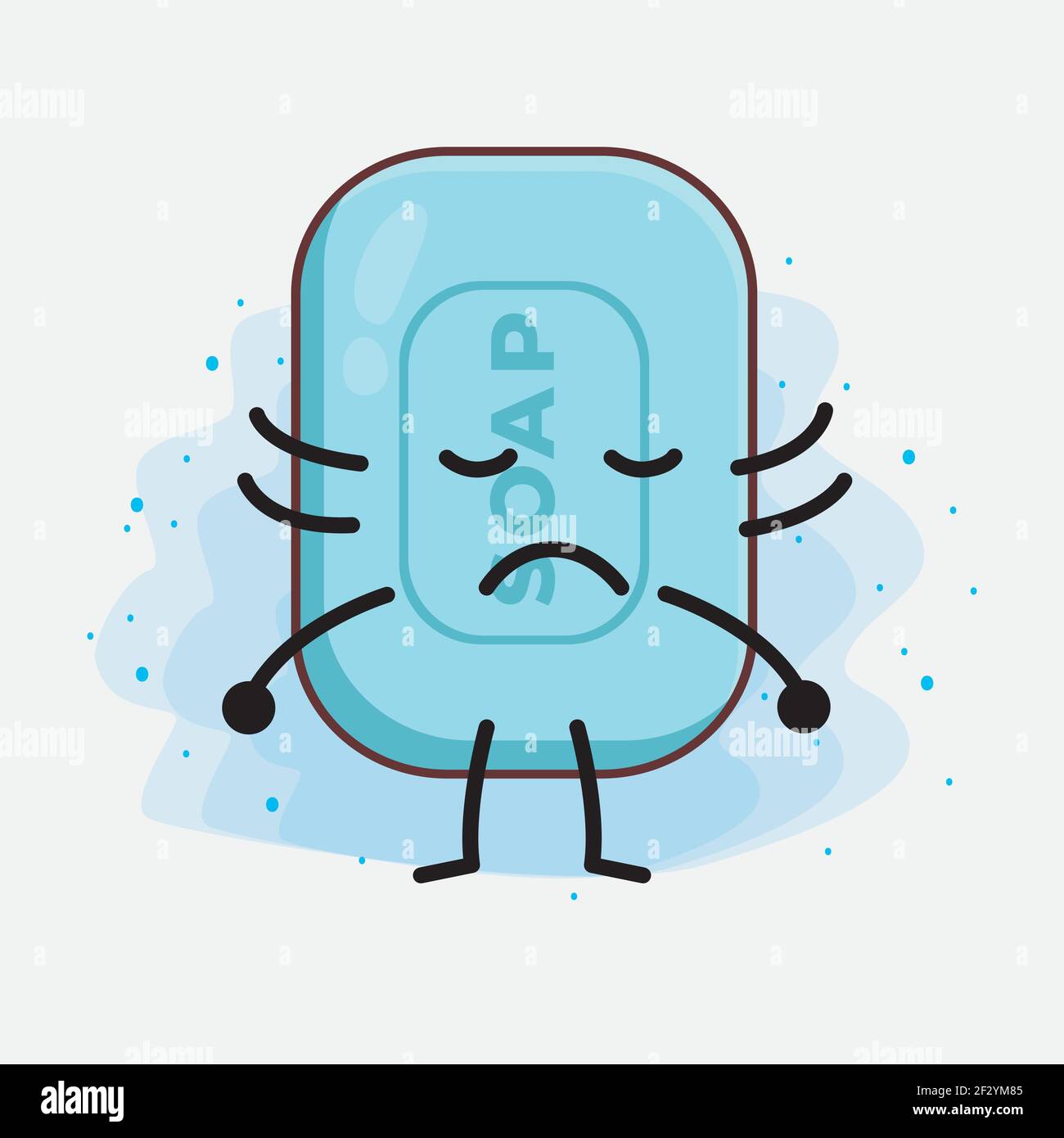 Vector Illustration of Soap Character with cute face, simple hands and ...