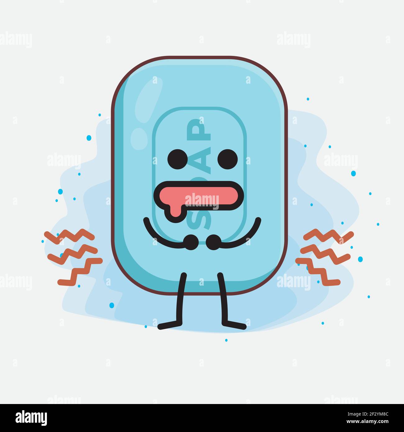 Vector Illustration of Soap Character with cute face, simple hands and ...