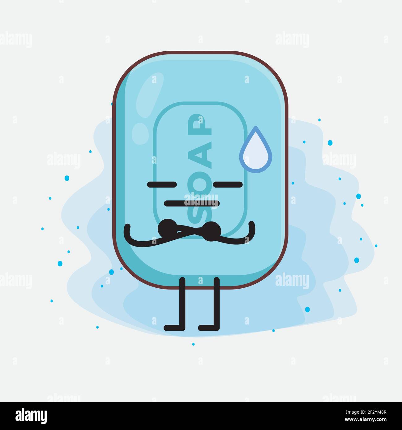 Vector Illustration of Soap Character with cute face, simple hands and ...