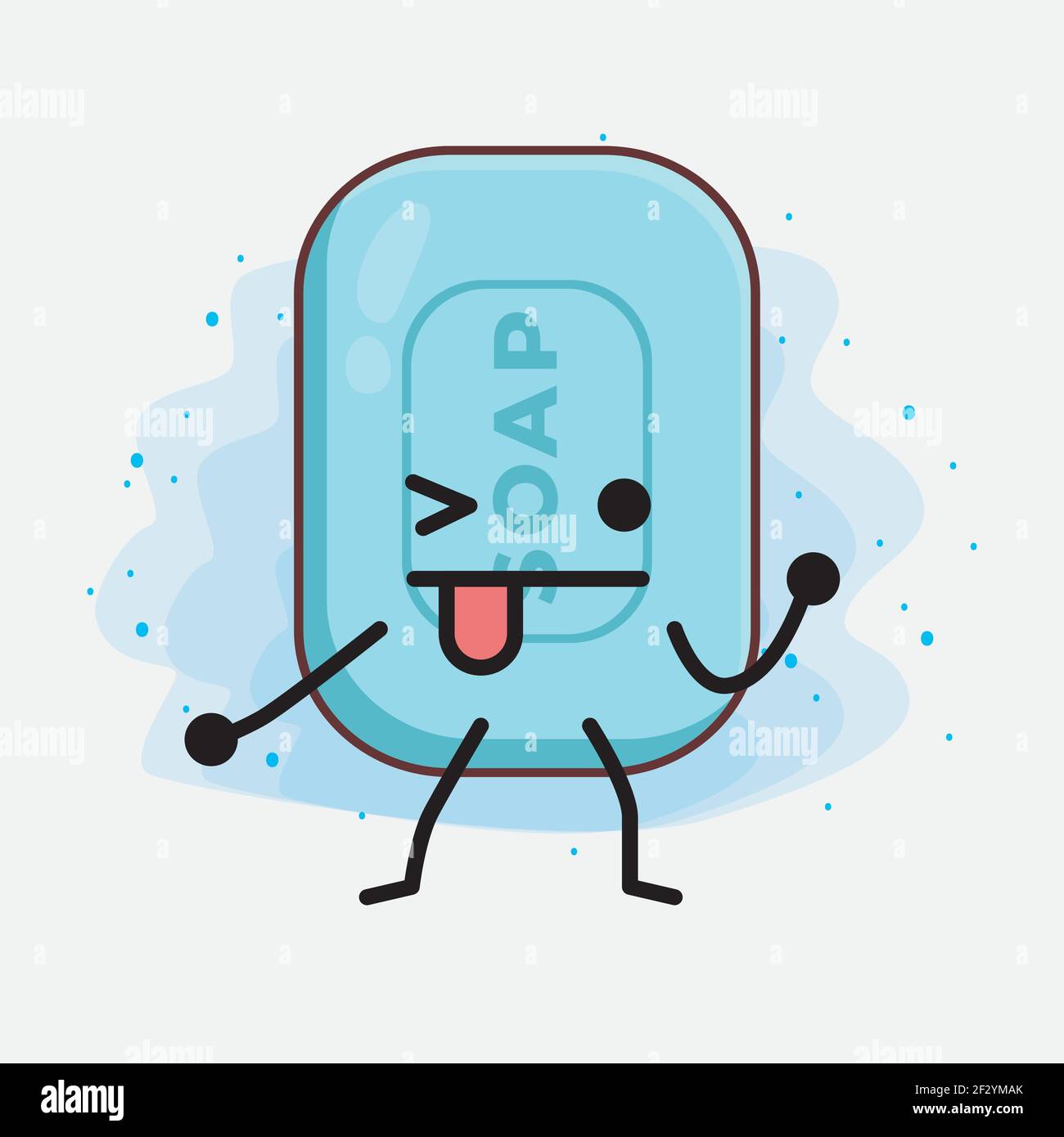 Vector Illustration of Soap Character with cute face, simple hands and ...