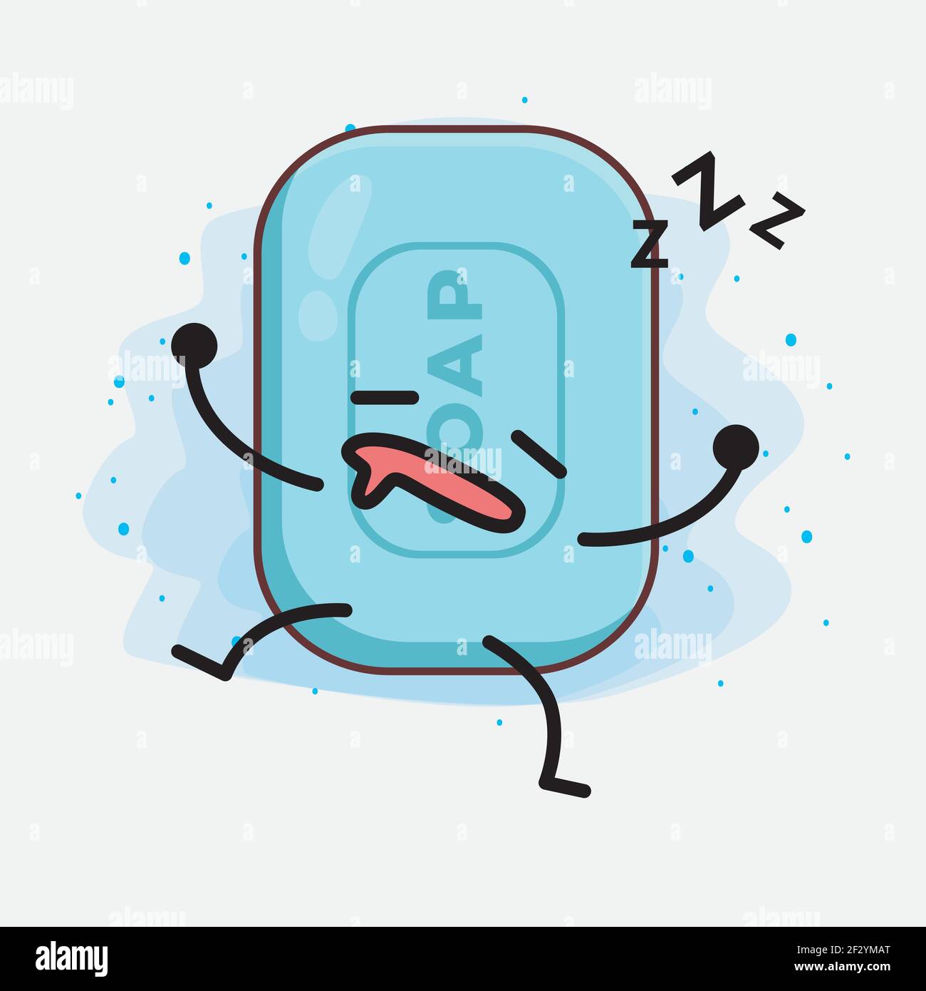 Vector Illustration of Soap Character with cute face, simple hands and ...