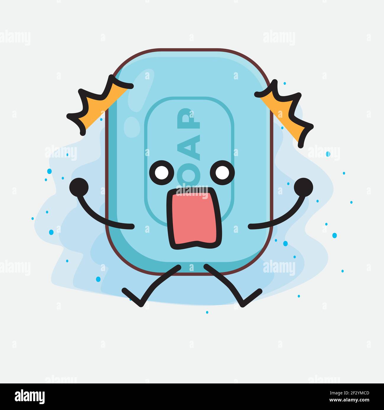 Vector Illustration of Soap Character with cute face, simple hands and ...
