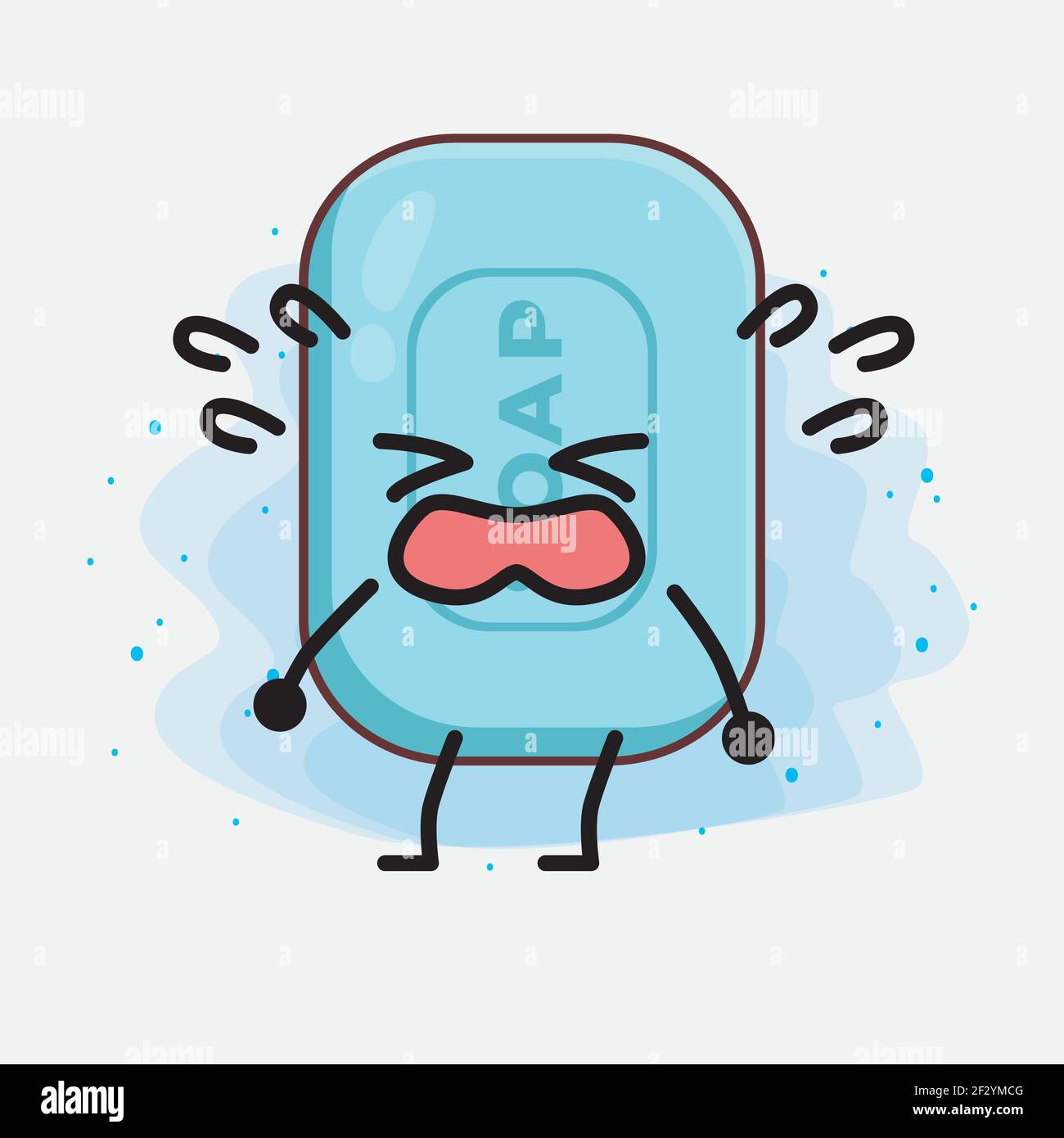 Vector Illustration of Soap Character with cute face, simple hands and ...