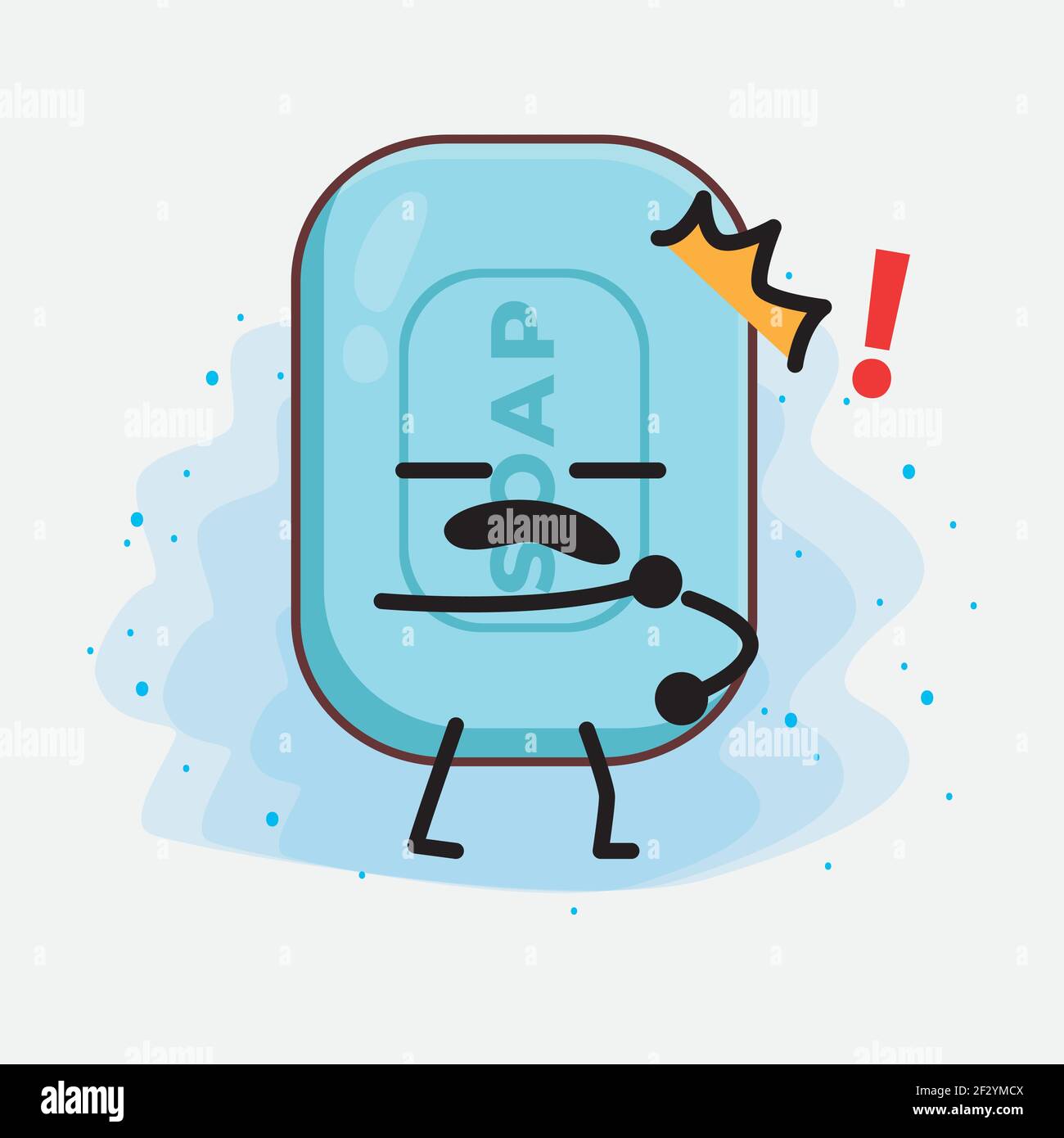 Vector Illustration of Soap Character with cute face, simple hands and ...