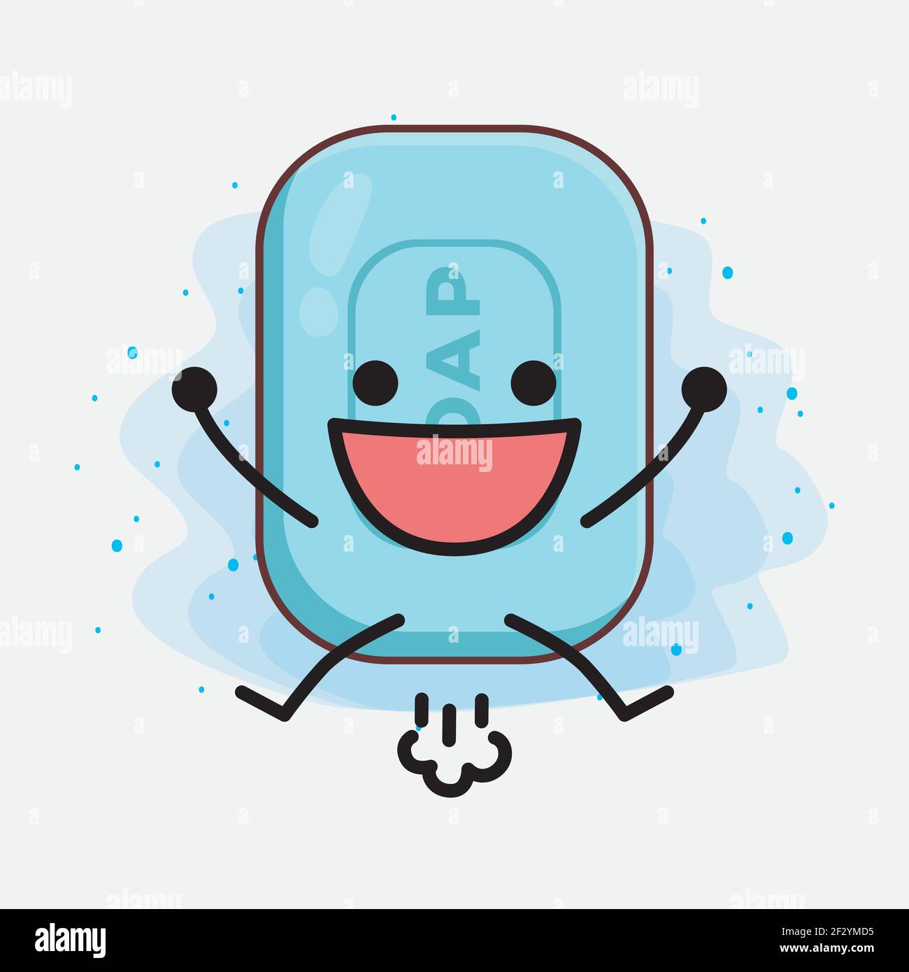 Vector Illustration of Soap Character with cute face, simple hands and ...