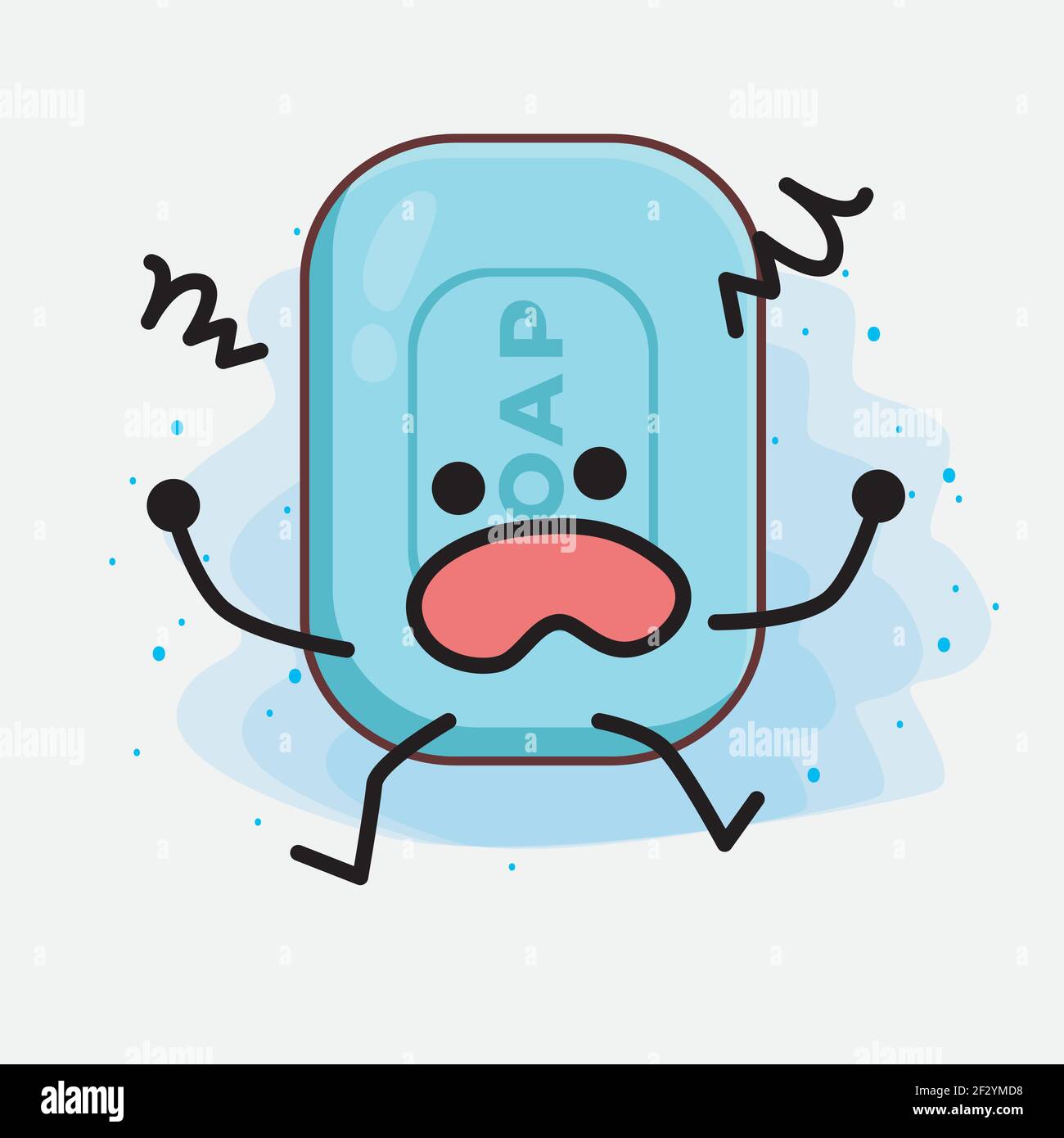 Vector Illustration of Soap Character with cute face, simple hands and ...