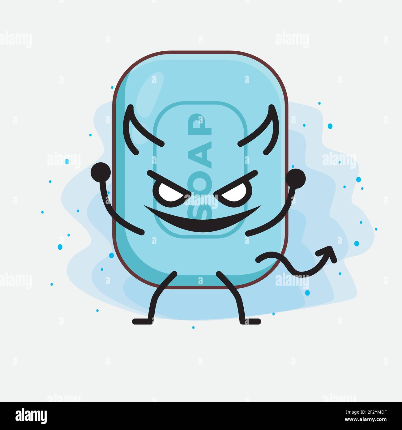 Vector Illustration of Soap Character with cute face, simple hands and ...