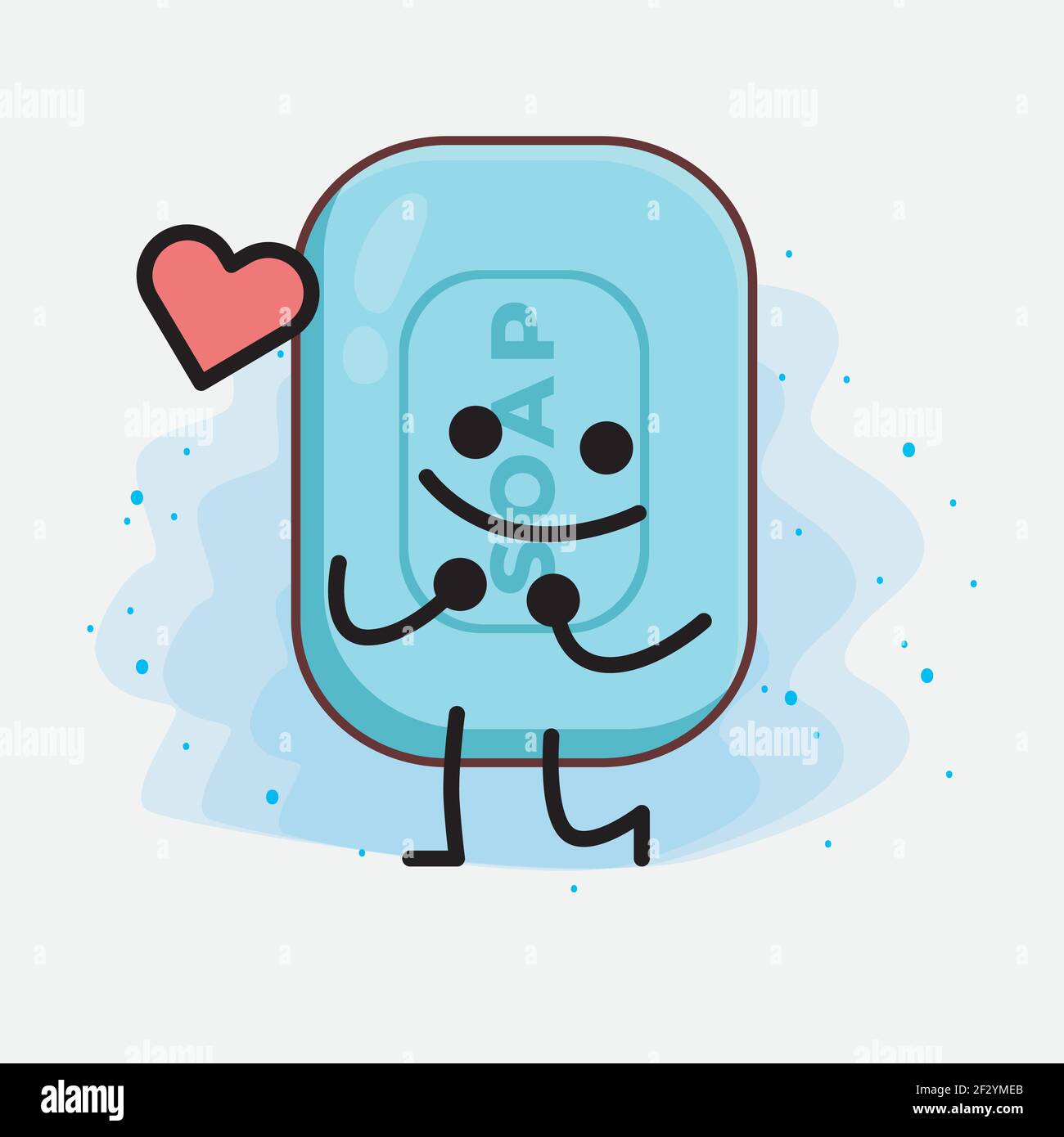 Vector Illustration of Soap Character with cute face, simple hands and ...
