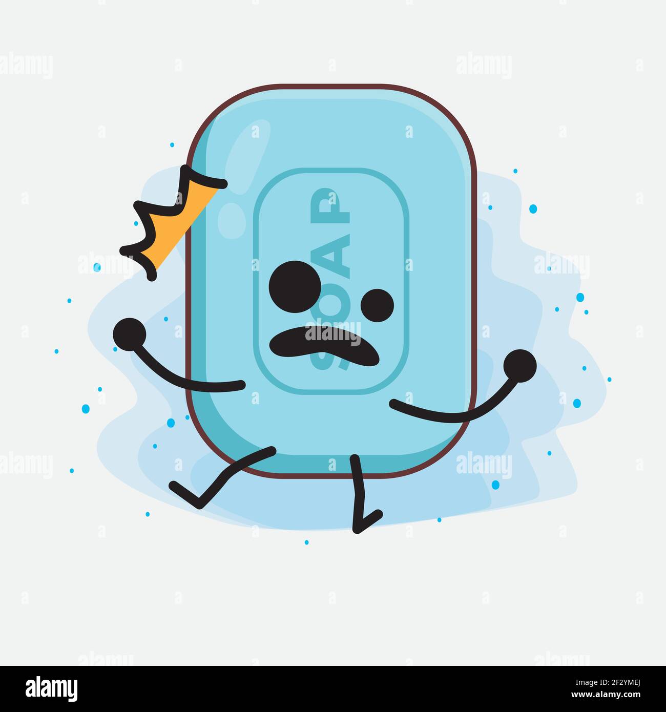 Vector Illustration of Soap Character with cute face, simple hands and ...