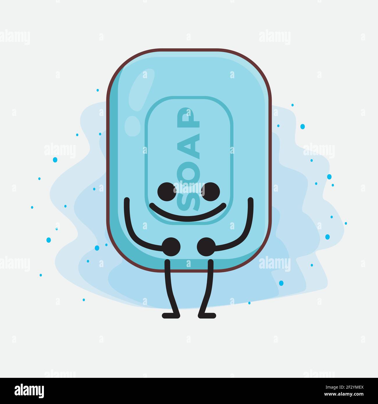 Vector Illustration of Soap Character with cute face, simple hands and ...