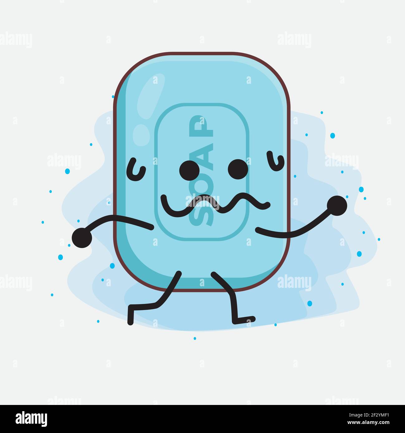 Vector Illustration of Soap Character with cute face, simple hands and ...