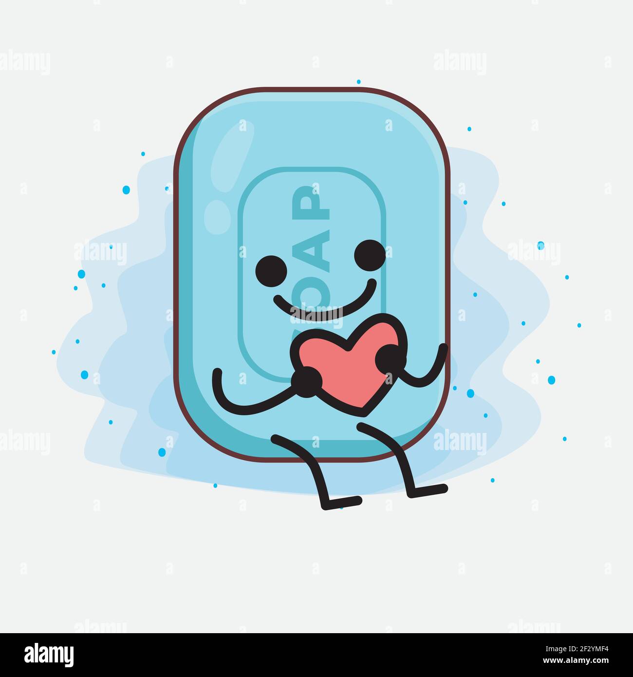 Vector Illustration of Soap Character with cute face, simple hands and ...