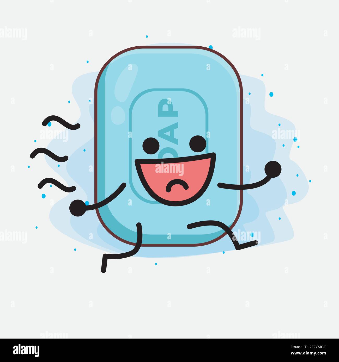 Vector Illustration of Soap Character with cute face, simple hands and ...