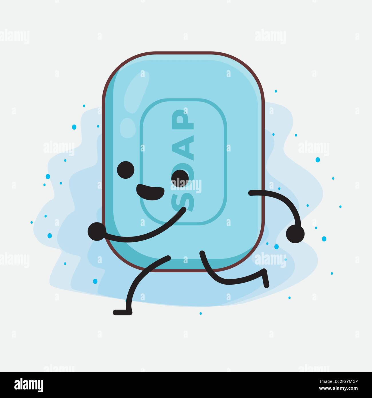Vector Illustration of Soap Character with cute face, simple hands and ...