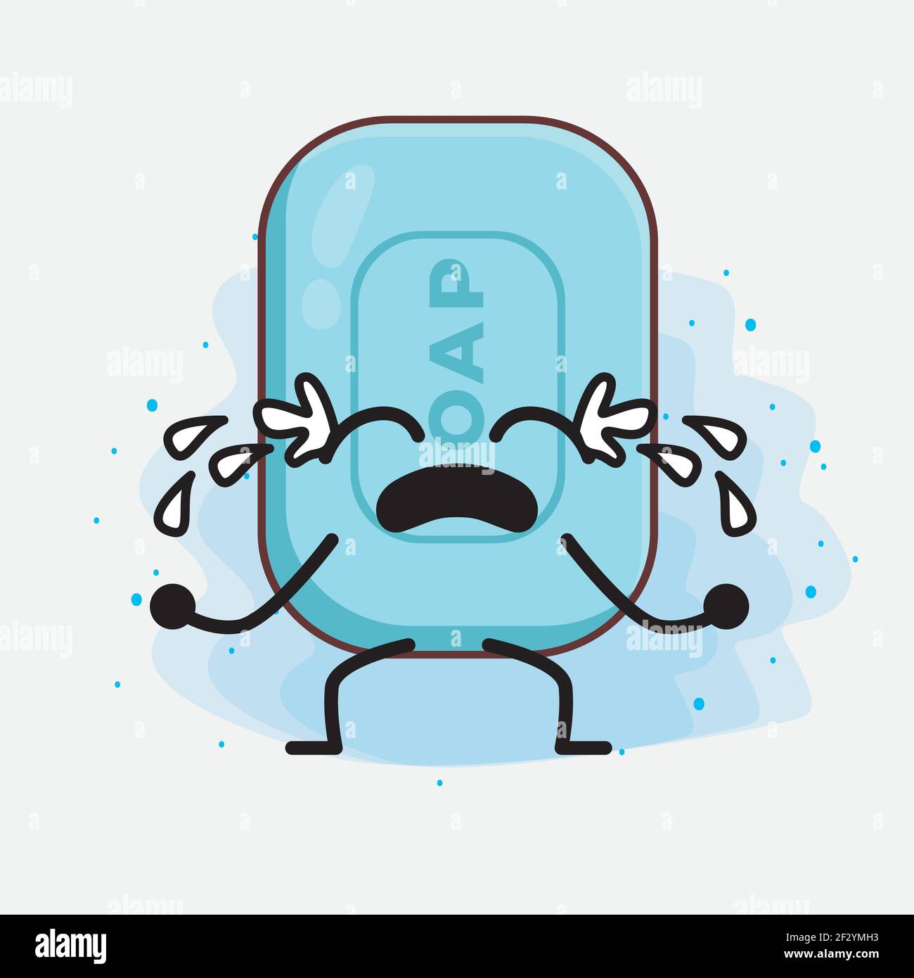 Vector Illustration of Soap Character with cute face, simple hands and ...