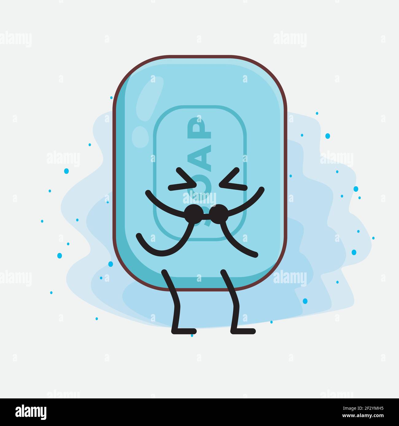 Vector Illustration of Soap Character with cute face, simple hands and ...