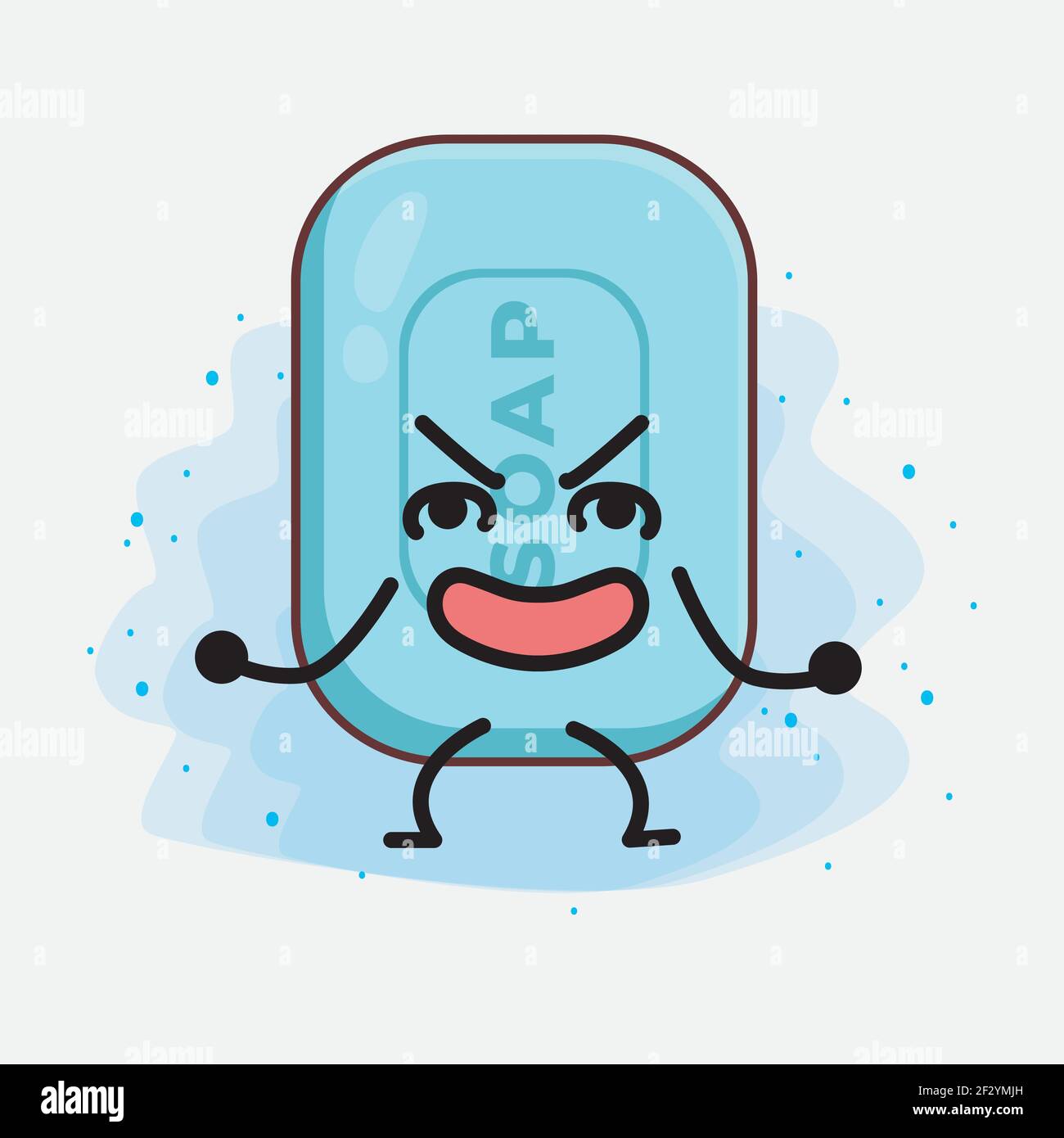 Vector Illustration of Soap Character with cute face, simple hands and ...