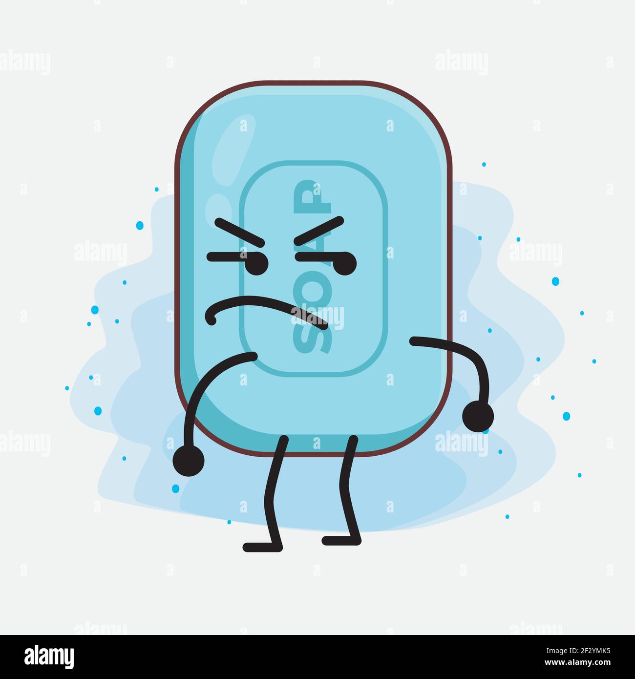 Vector Illustration of Soap Character with cute face, simple hands and ...