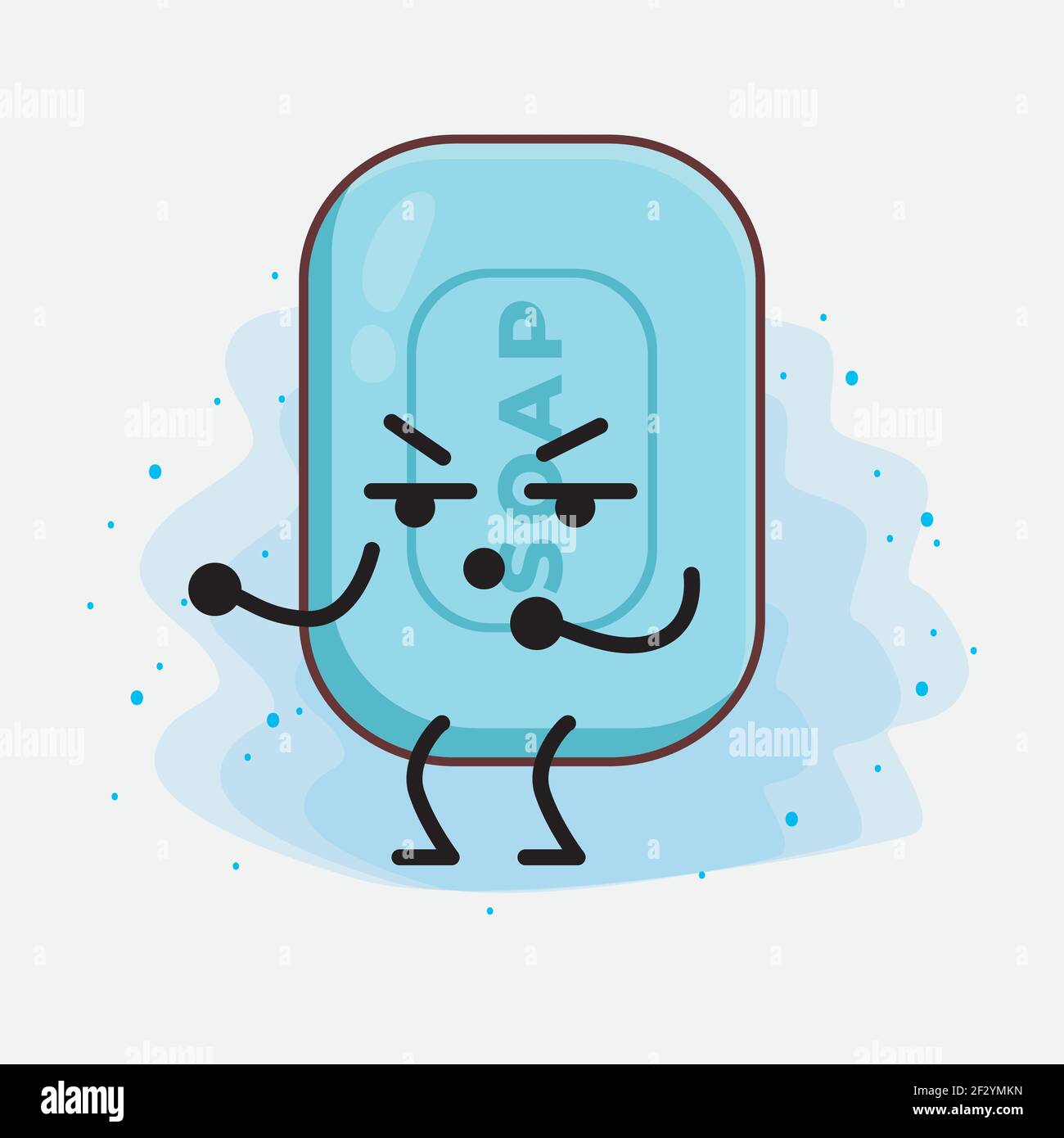 Vector Illustration of Soap Character with cute face, simple hands and ...