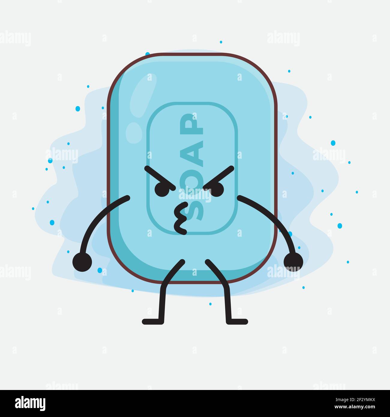 Vector Illustration of Soap Character with cute face, simple hands and ...