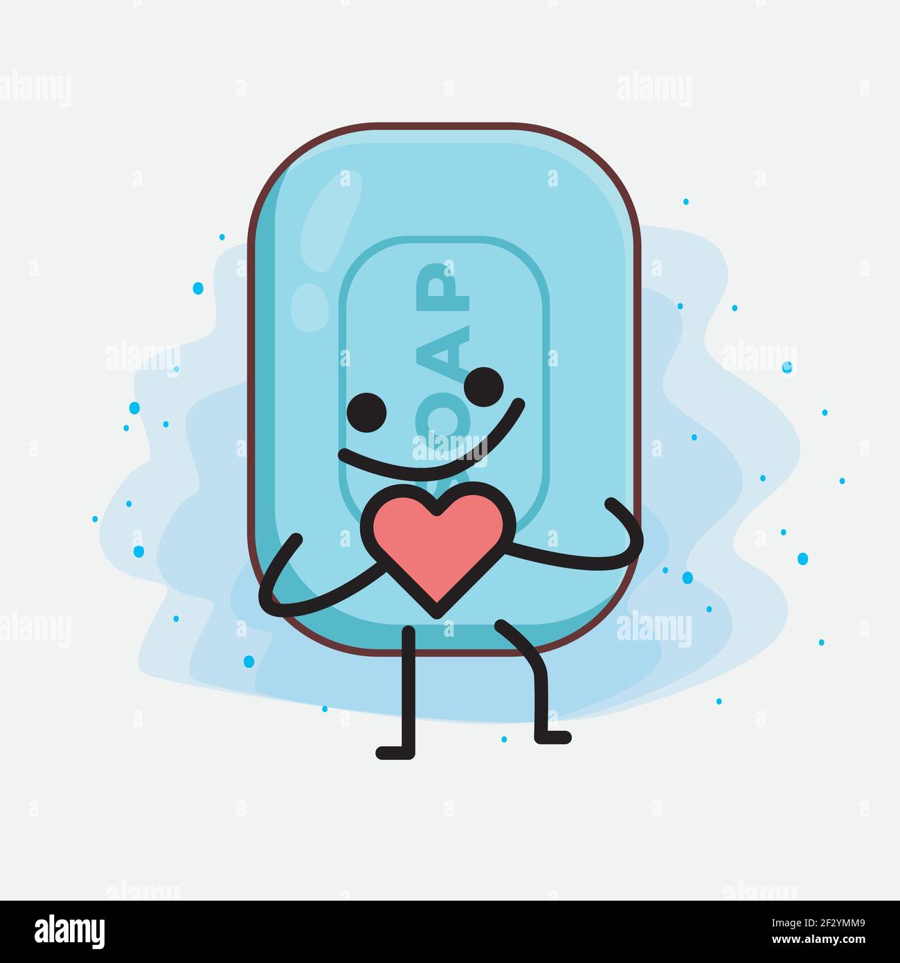 Vector Illustration of Soap Character with cute face, simple hands and ...