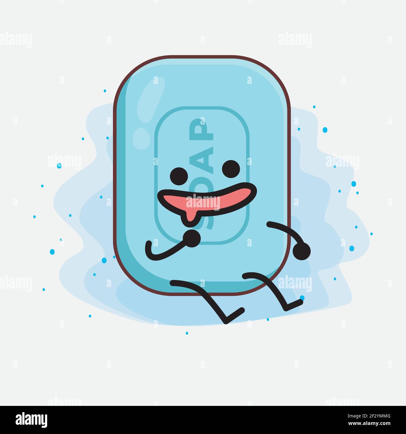 Vector Illustration of Soap Character with cute face, simple hands and ...