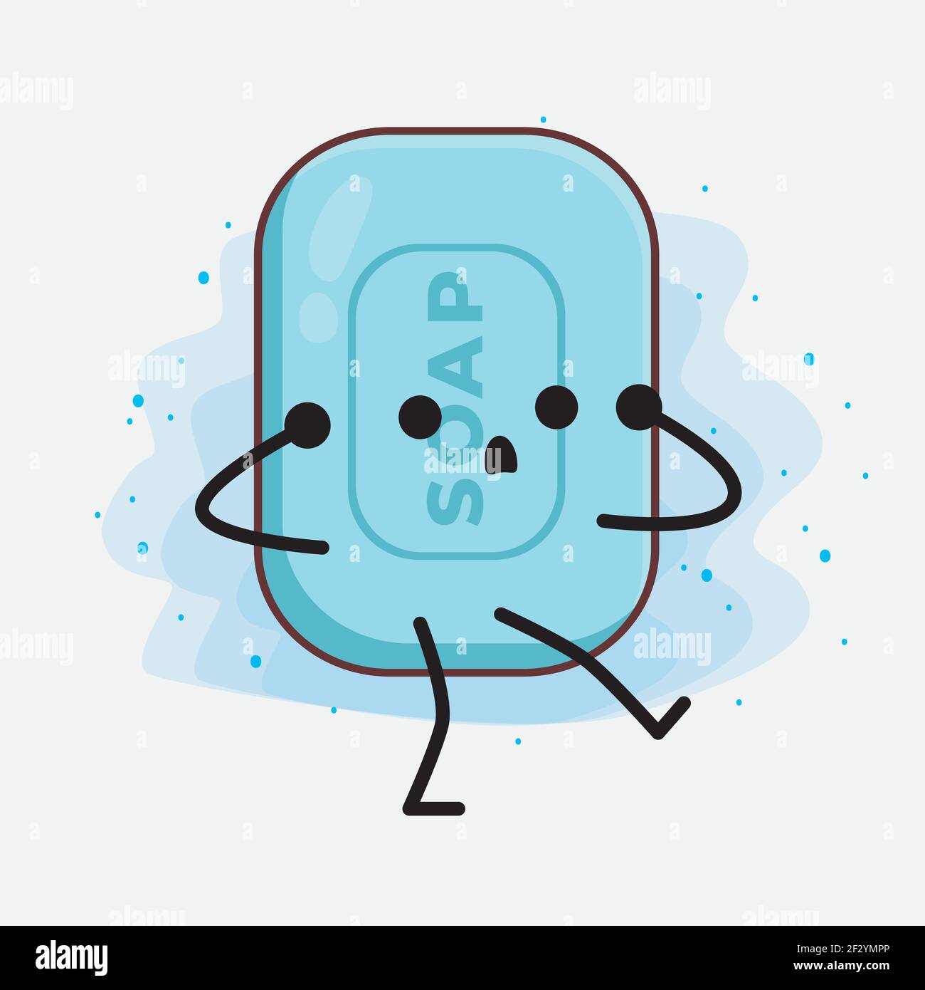 Vector Illustration of Soap Character with cute face, simple hands and ...