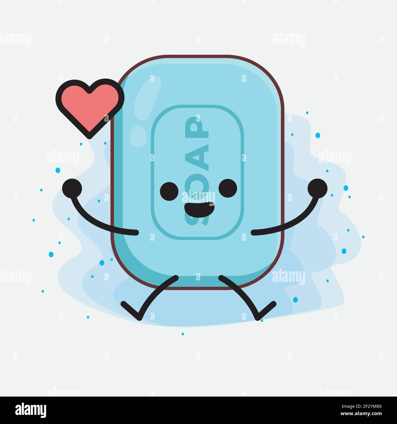 Vector Illustration of Soap Character with cute face, simple hands and ...