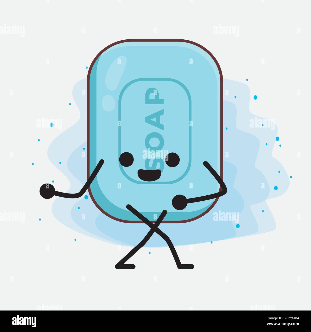 Vector Illustration of Soap Character with cute face, simple hands and ...
