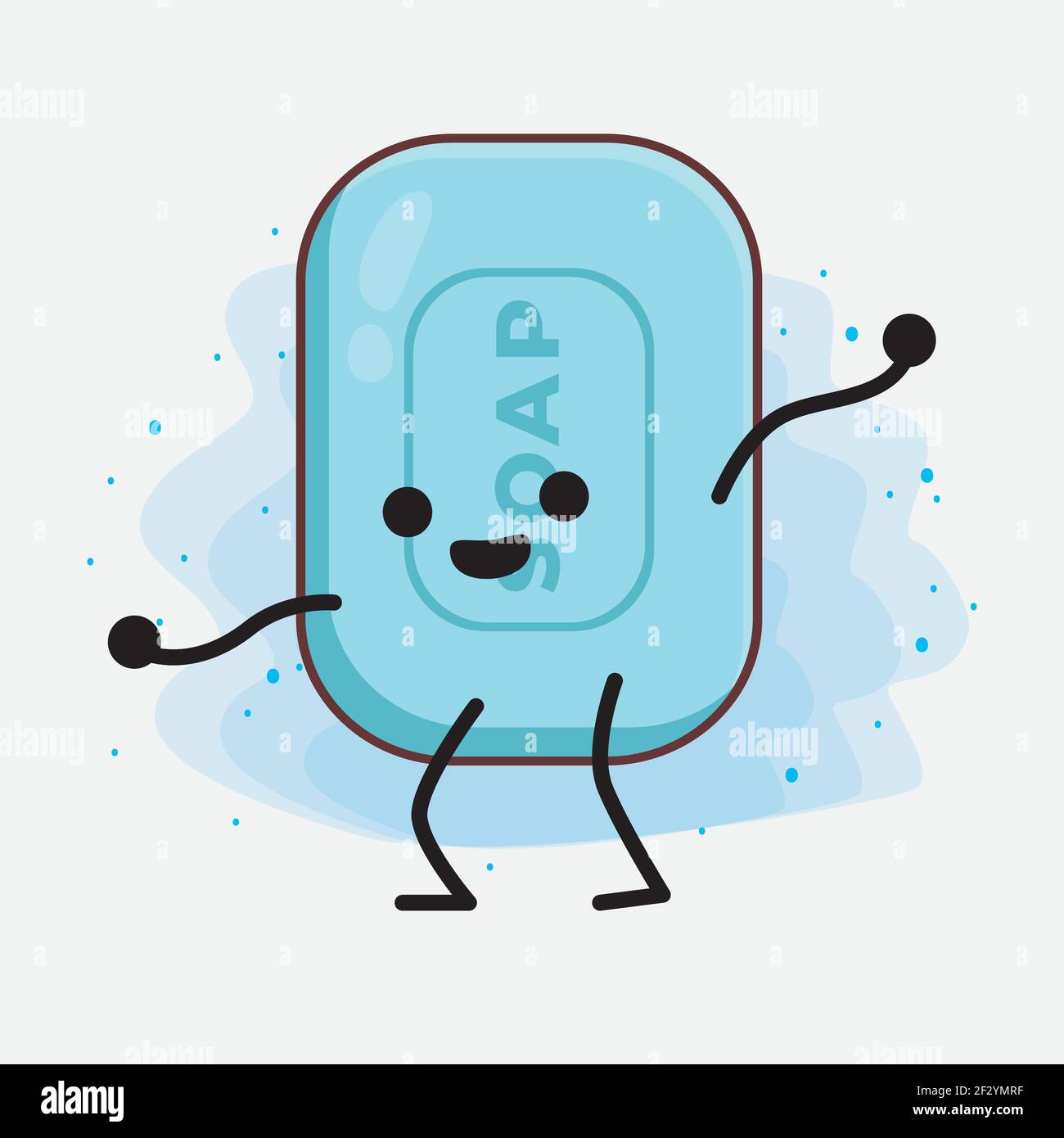 Vector Illustration of Soap Character with cute face, simple hands and ...