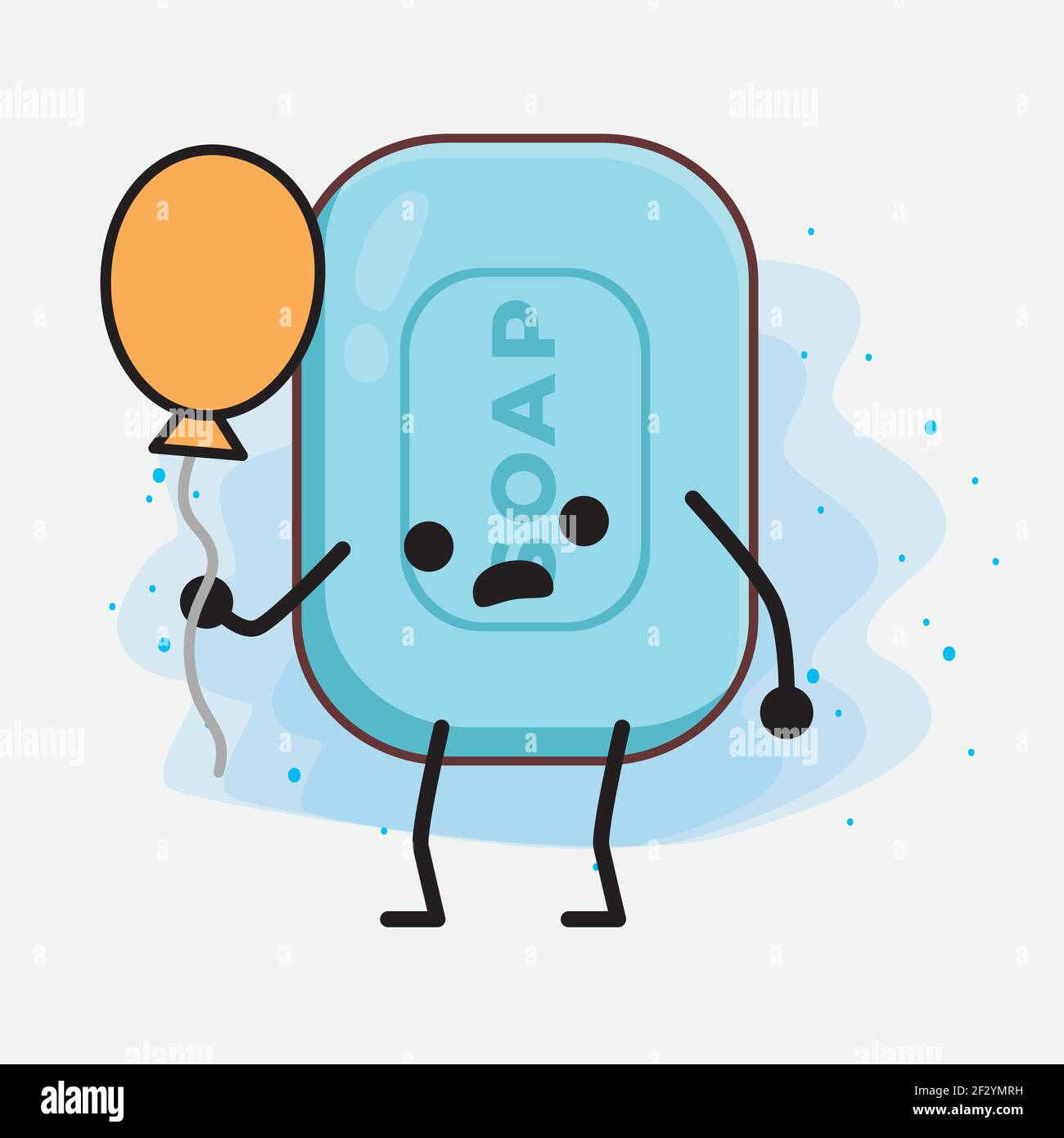 Vector Illustration of Soap Character with cute face, simple hands and ...