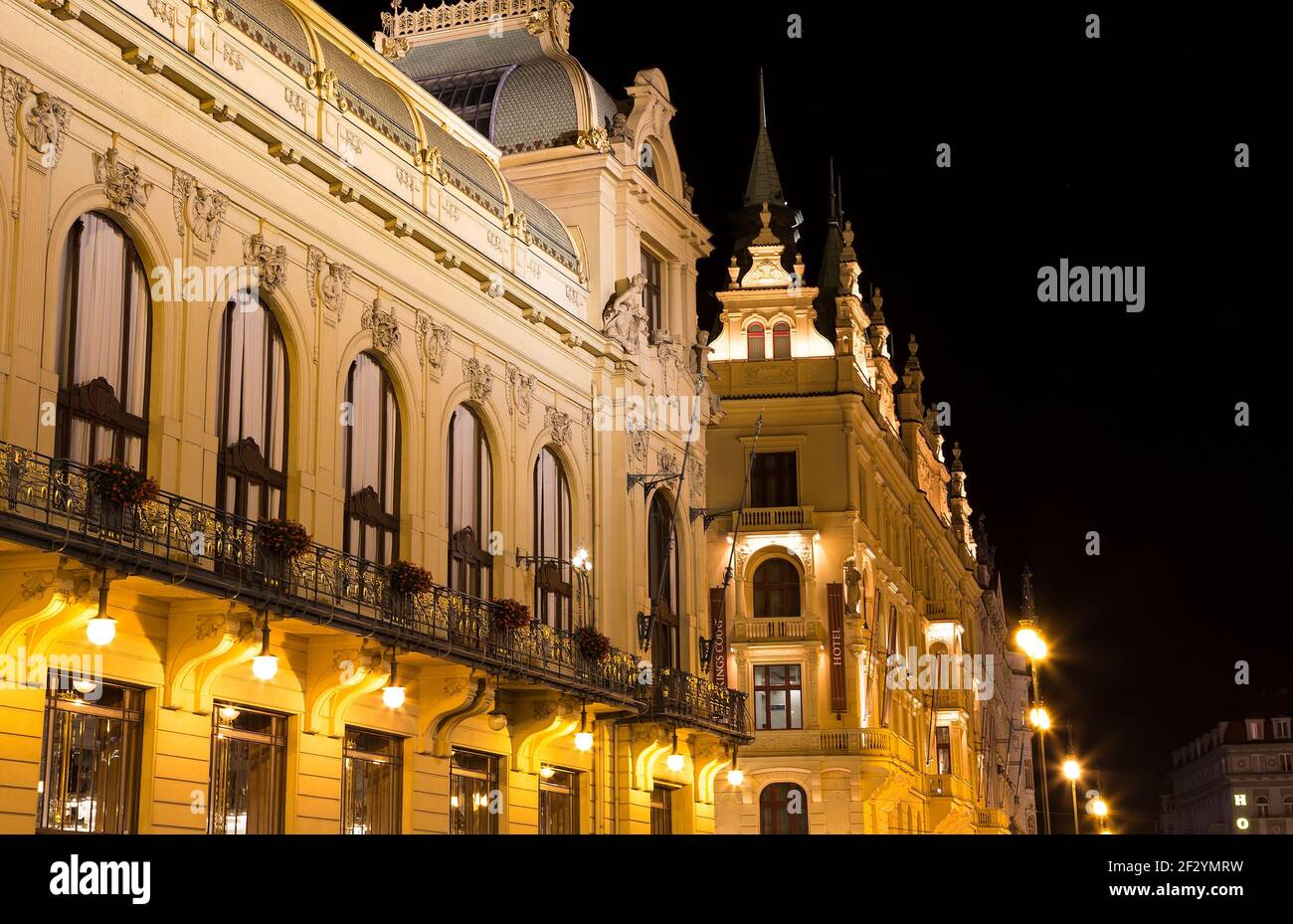View on Municipal House (1912) in art nouveau style -- is a major ...