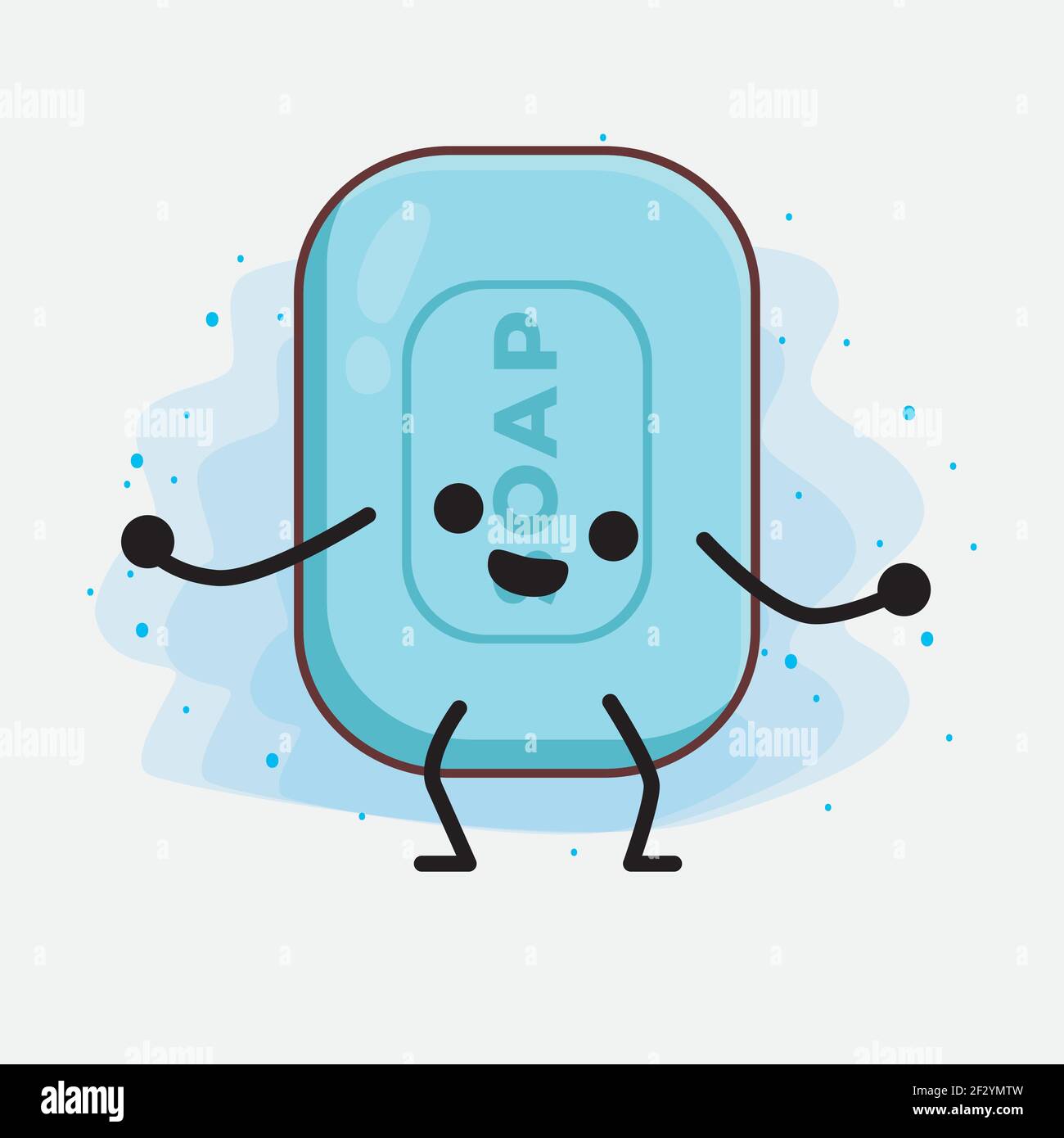 Vector Illustration of Soap Character with cute face, simple hands and ...