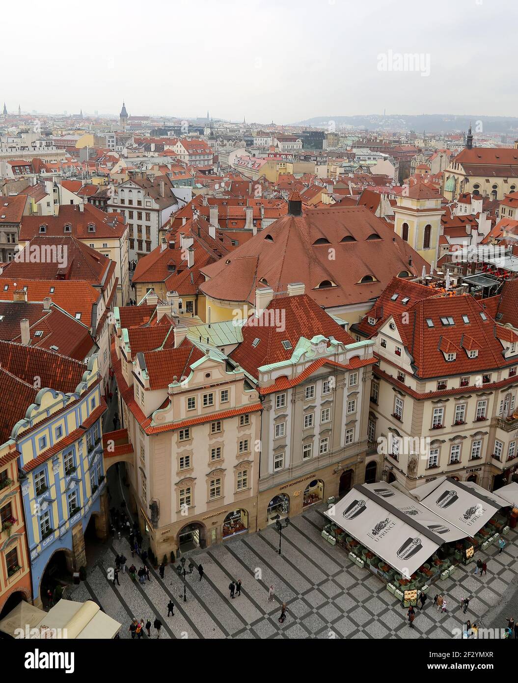 Prague roof tops and Old Town Square, Czech Republic Stock Photo - Alamy
