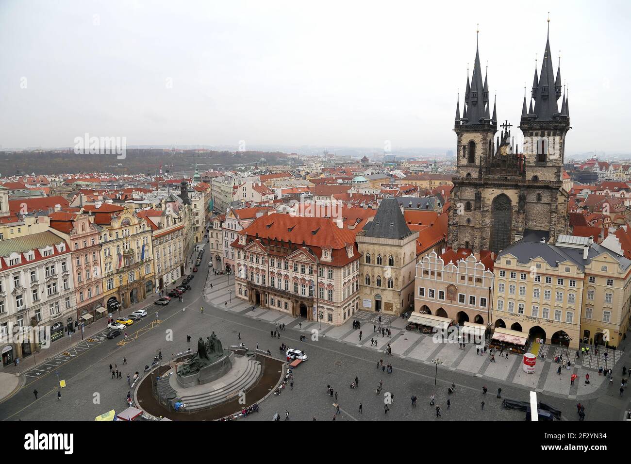 Prague roof tops and Old Town Square, Czech Republic Stock Photo - Alamy