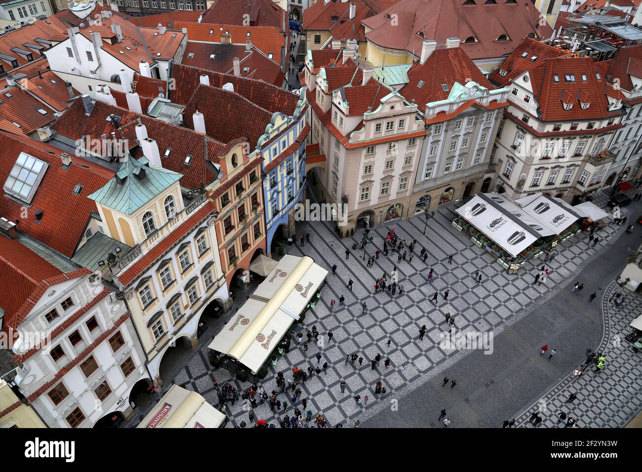 Prague roof tops and Old Town Square, Czech Republic Stock Photo - Alamy