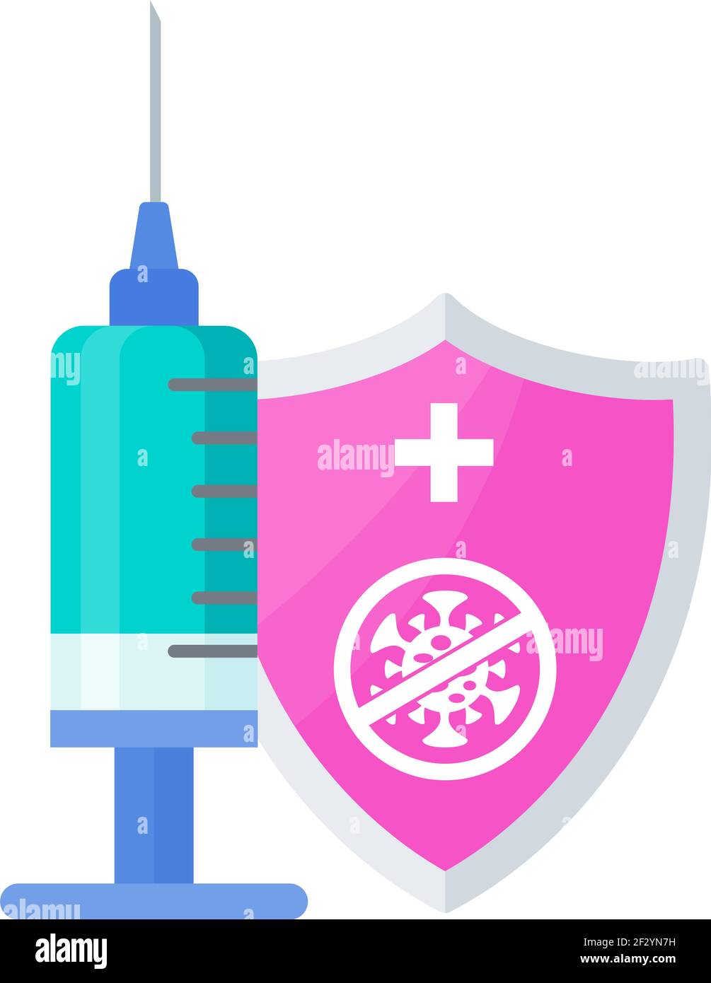 Vaccination shield icon. Syringe and dose of vaccine Stock Vector Image ...