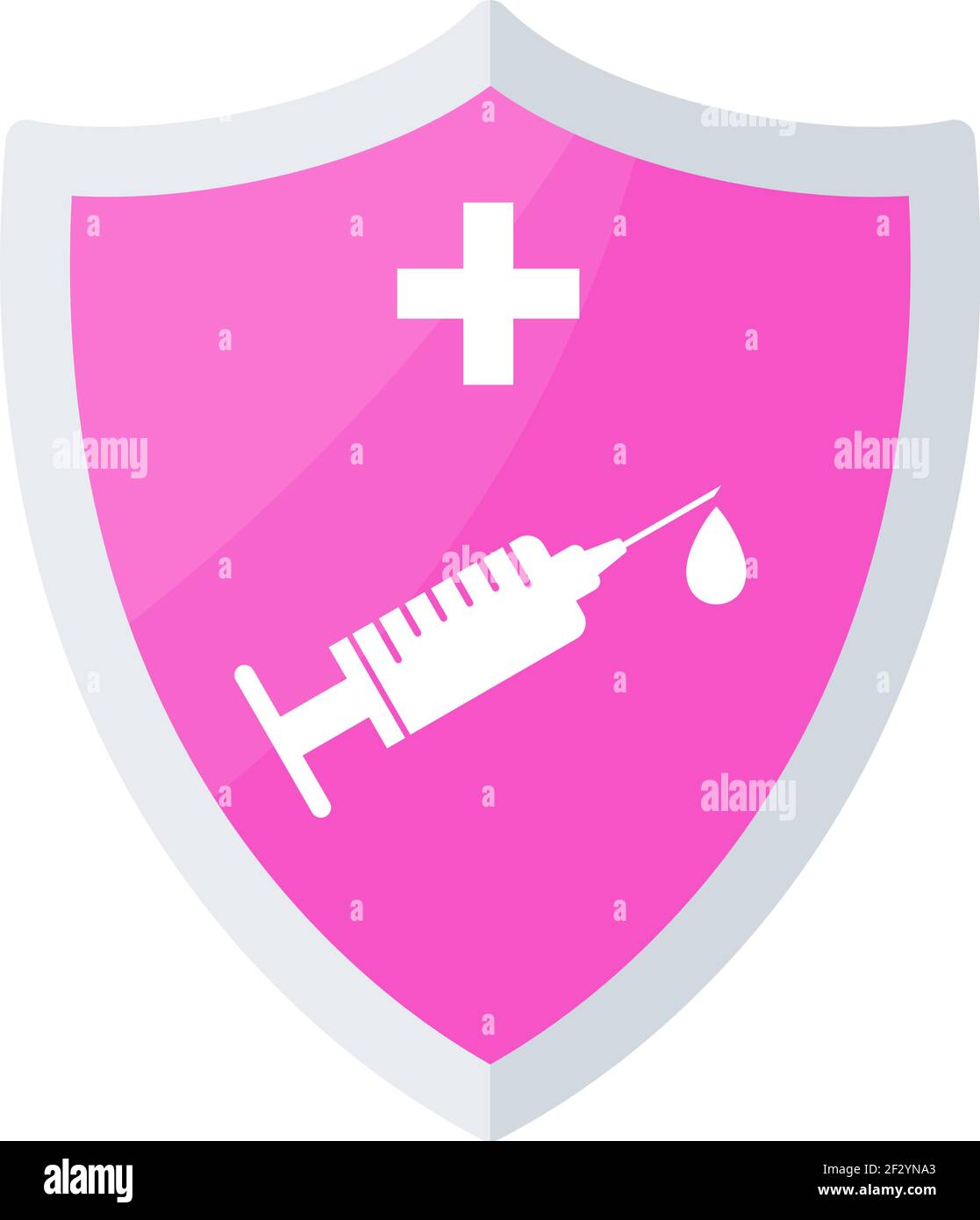 Vaccination shield icon. Syringe and dose of vaccine Stock Vector Image ...