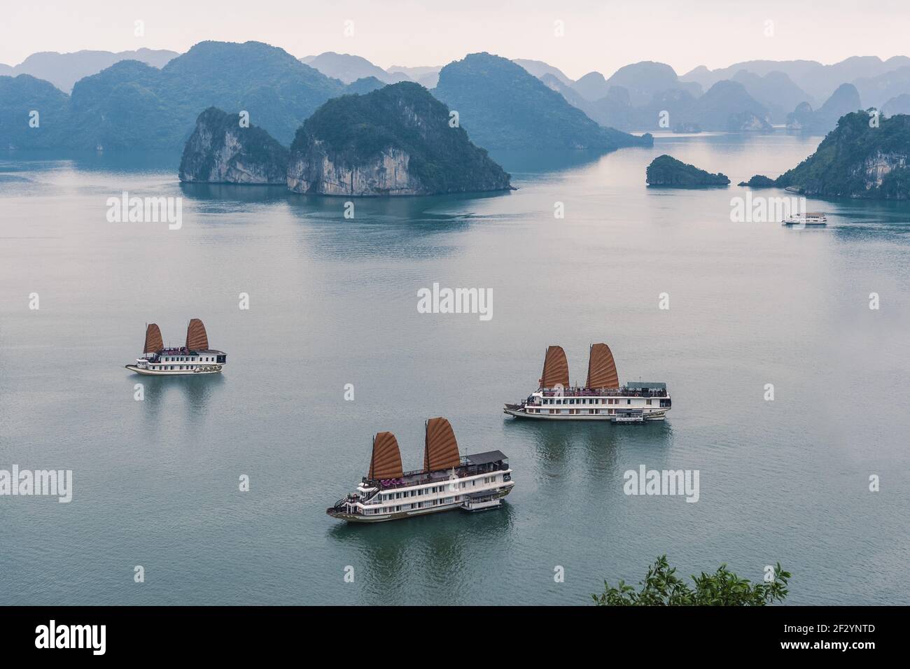 halong bay, or ha long bay, in vietnam, a UNESCO World Heritage Site ...