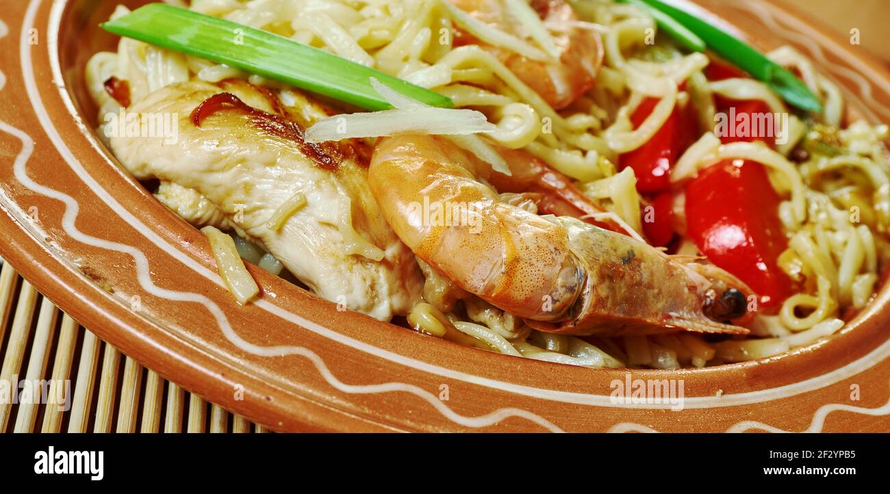 Pancit estacion - stir-fried rice noodle dish, which originated in ...