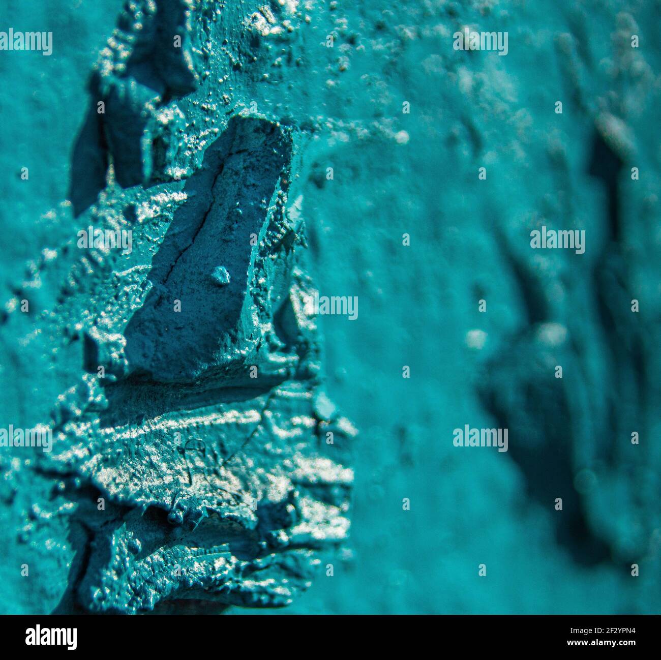 turquoise elements on the wall Stock Photo - Alamy