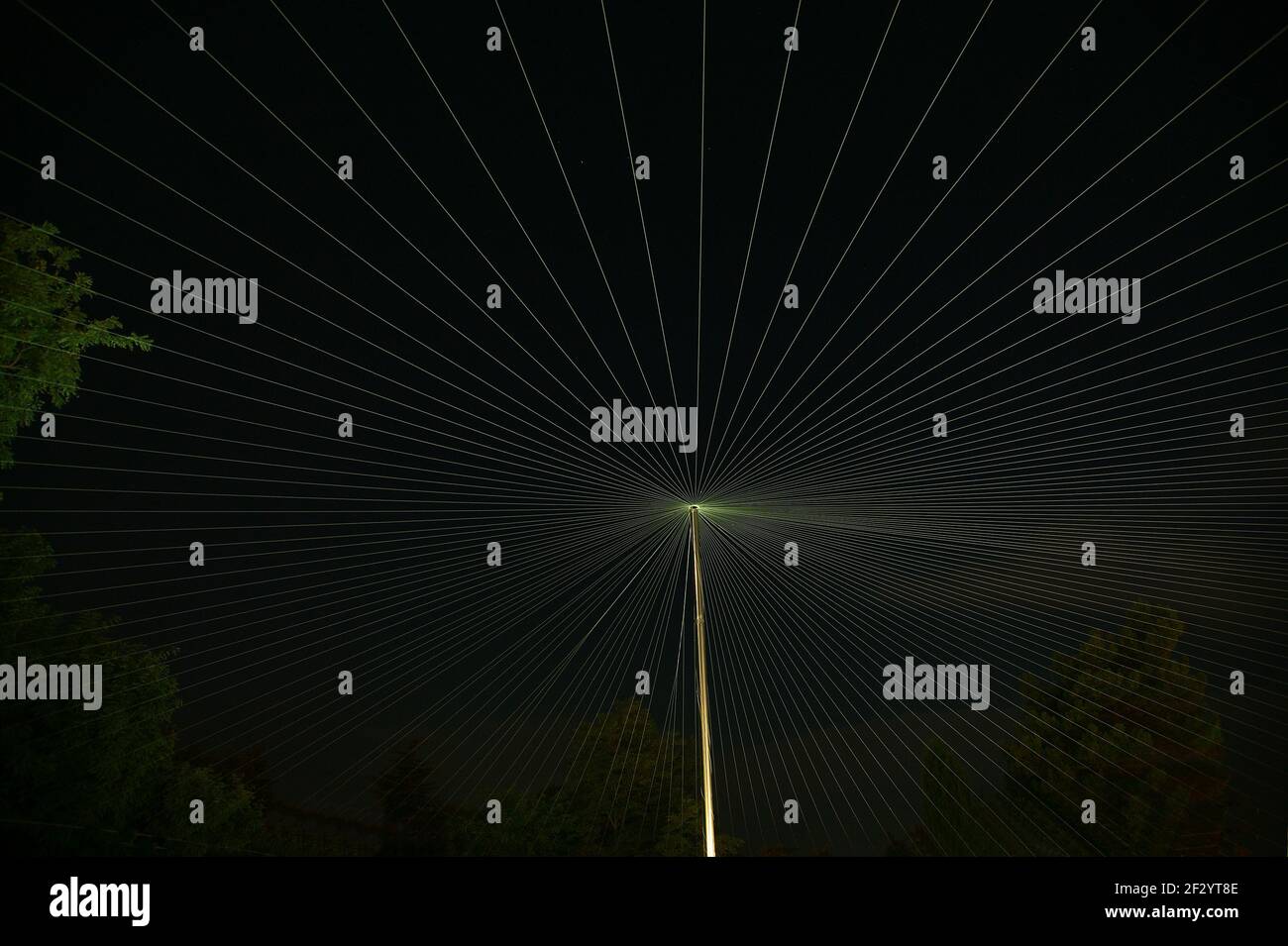 The laser on the background of night sky Stock Photo - Alamy