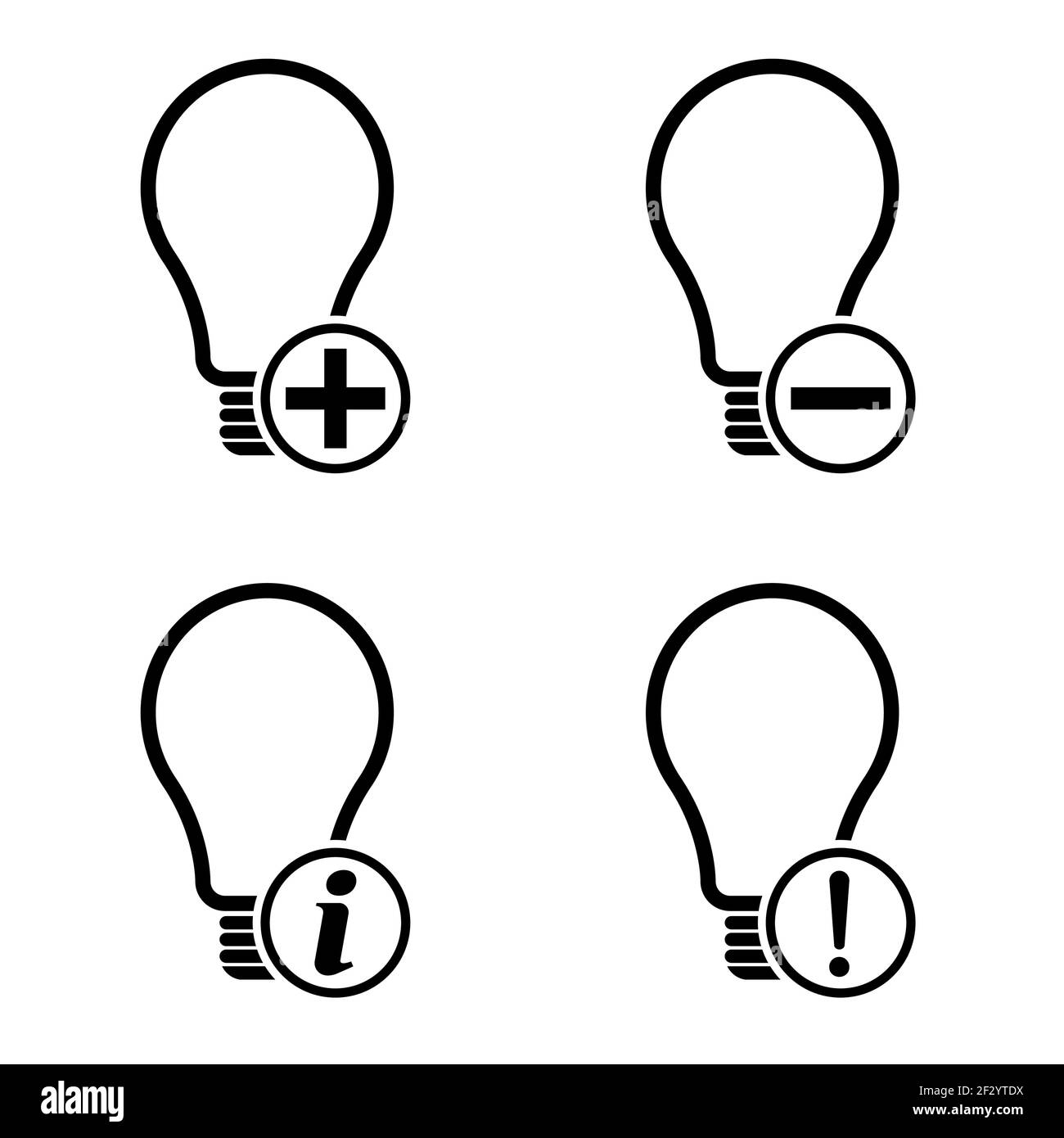 Set of Light bulb icon, collection of Lightbulb energy symbol Electric ...