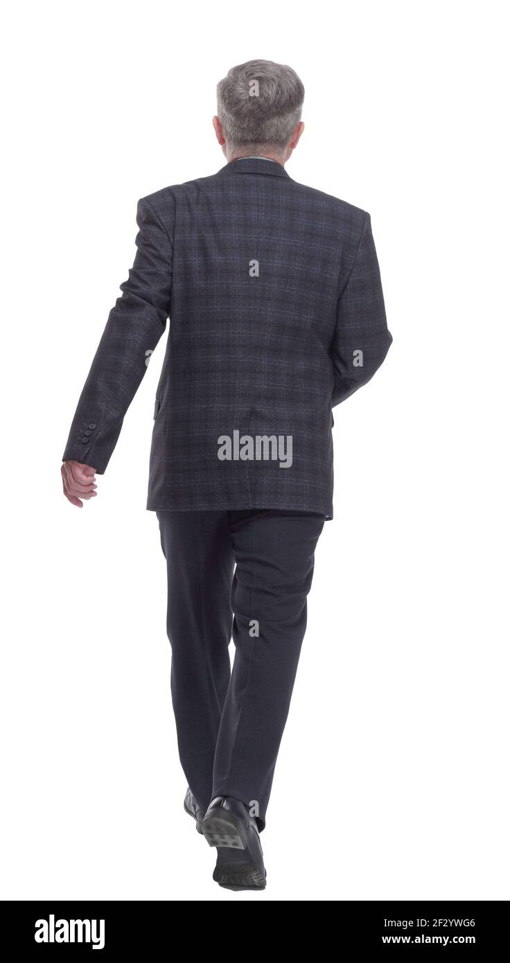 confident adult male striding away . isolated on a white Stock Photo ...